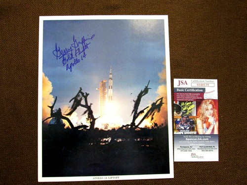 GERRY GRIFFIN APOLLO 14 FLIGHT DIRECTOR SIGNED AUTO LIFTOFF LITHO PHOTO ...