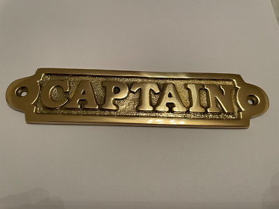 Solid Brass Captain Boat / Wall Plaque Sign Nautical NEW | eBay