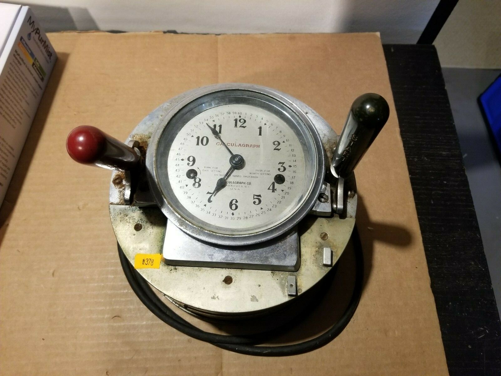 Vintage Pool / Billiards Calculagraph Company Time Clock (NO key ...