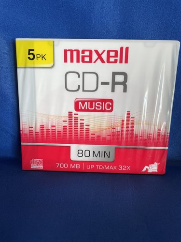 Maxell CD-R 5 pk Digital Audio Compact Discs 80 min / 700 MB | eBay