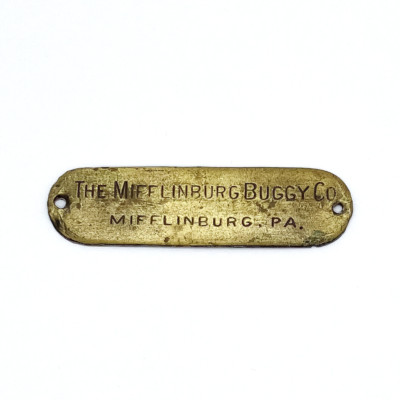 Antique Mifflinburg Buggy Co Carriage Emblem Tag Makers Plate ...