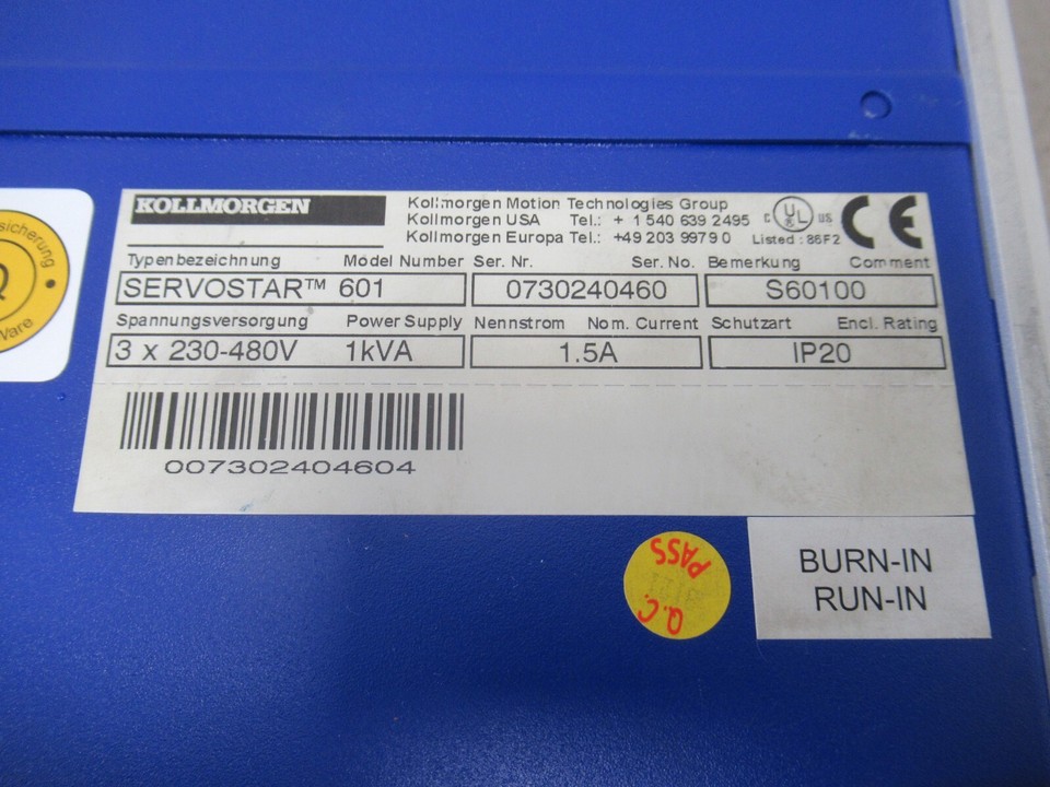 Kollmorgen S60100 Motor Driver Serco Interface Module Kollmorgen ...