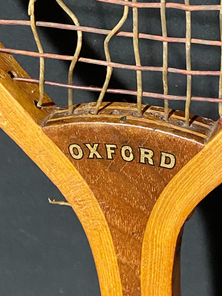 Antique Wood 1910 Draper & Maynard OXFORD Tennis Racket with Early ...