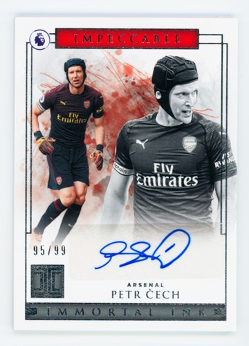 2019-20 Petr Cech Panini Impeccable Immortal Ink Arsenal Autographed ...