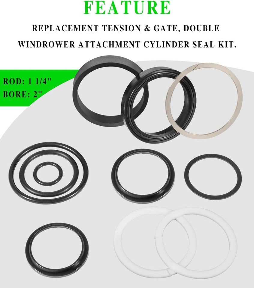 Round Baler Tension Gate Cylinder Seal Kit AE43288 for John Deere 430 ...