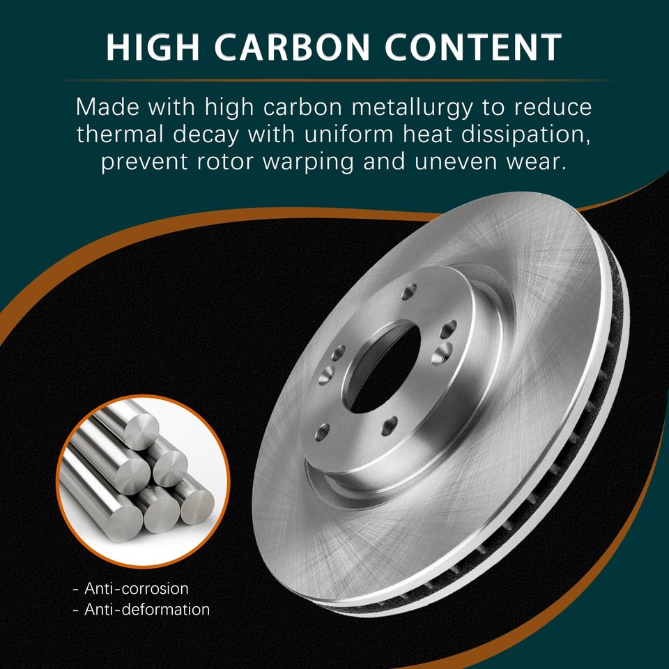 2x Rear Vented Brake Rotors for Dodge Durango Ram 1500 Classic Chrysler ...