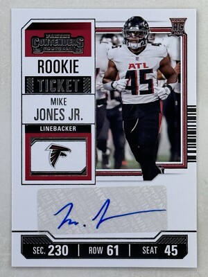 Mike Jones Jr. 2023 Panini Contenders Rookie Ticket Auto RC #175 NFL ...