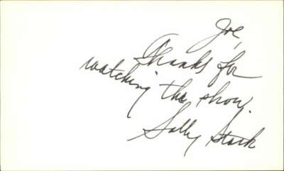 SALLY STARK DAYS OF OUR LIVES Signed 3"x5" Index Card | eBay
