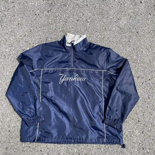 MLB Windbreaker Men’s XL Blue Qtr Zip Yankees Jacket | eBay