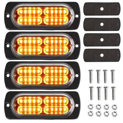 4 x 20LED Amber Recovery Strobe Flashing Grille Light Lightbar Truck ...