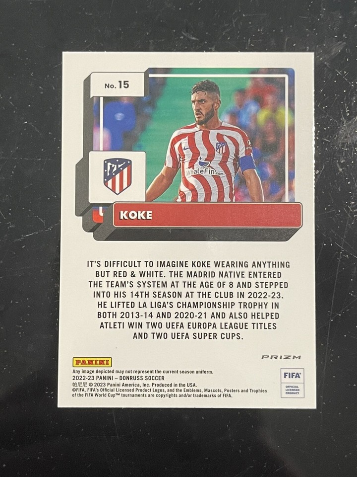 Koke 2022-23 Donruss FIFA OPTIC ORANGE ICE PARALLEL Card #15 ATLETICO ...