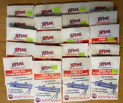 540 - Lot of 20 - HO Scale Atlas Code 83 Track Right Manual Switch ...