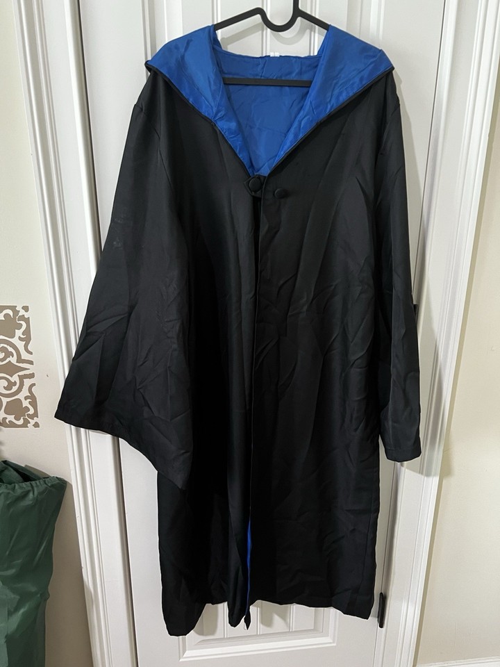 Wizard Hooded Robe Cloak Adult Magician Cosplay Outfit Cape Halloween ...