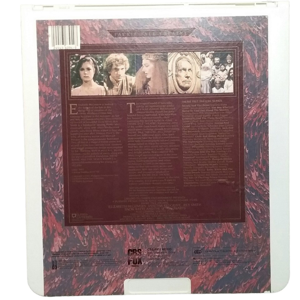 Snow White And The Seven Dwarfs CED Fairy Tale Theatre 1984 CBS Fox ...