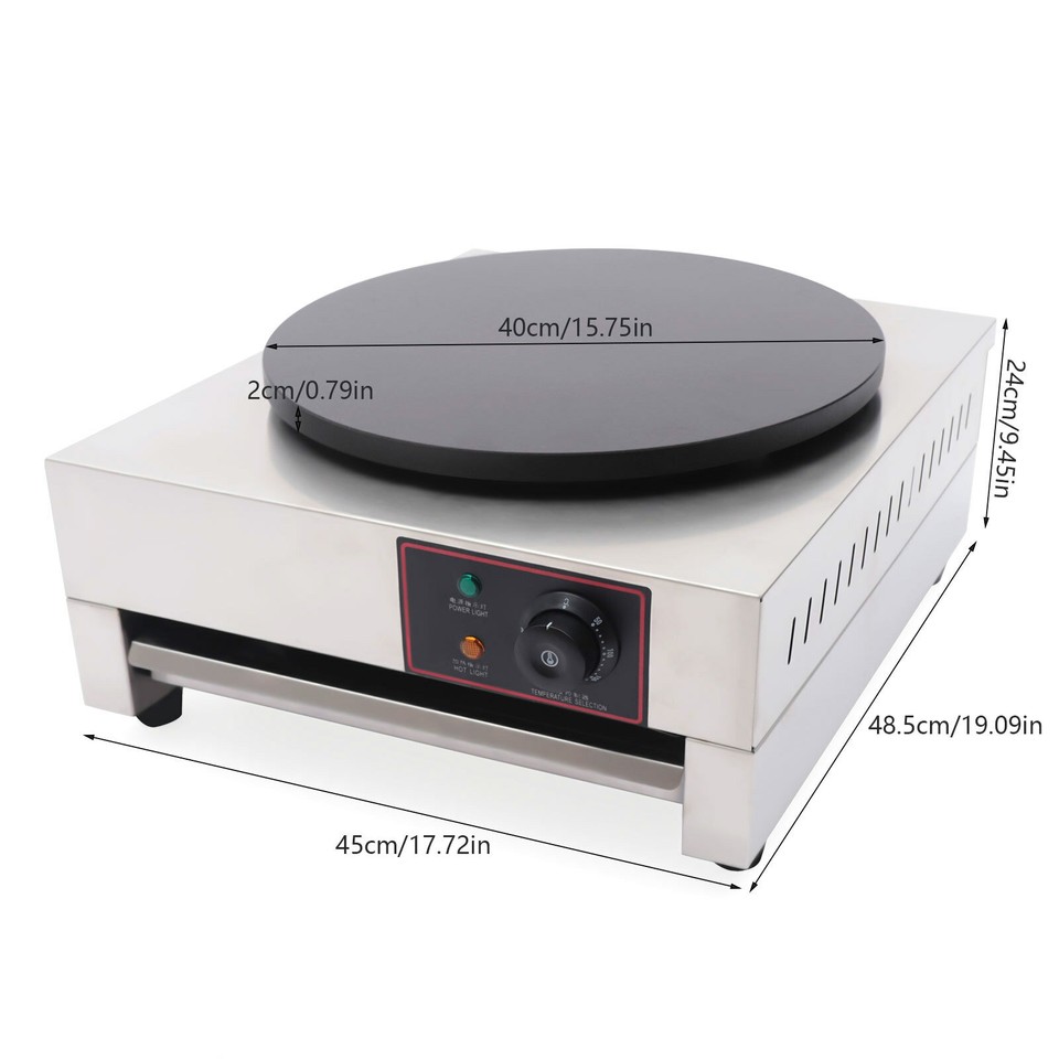 1700W 16" Commercial Electric Crepe Maker Pancake Machine Big Hotplate ...