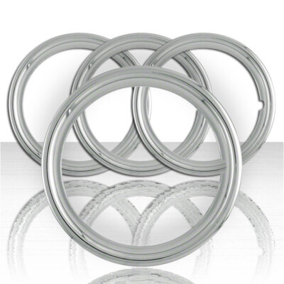 SET OF 4 15" CHROME Steel Wheel Trim Rings Beauty Rims Ring Rim Bands 1 ...