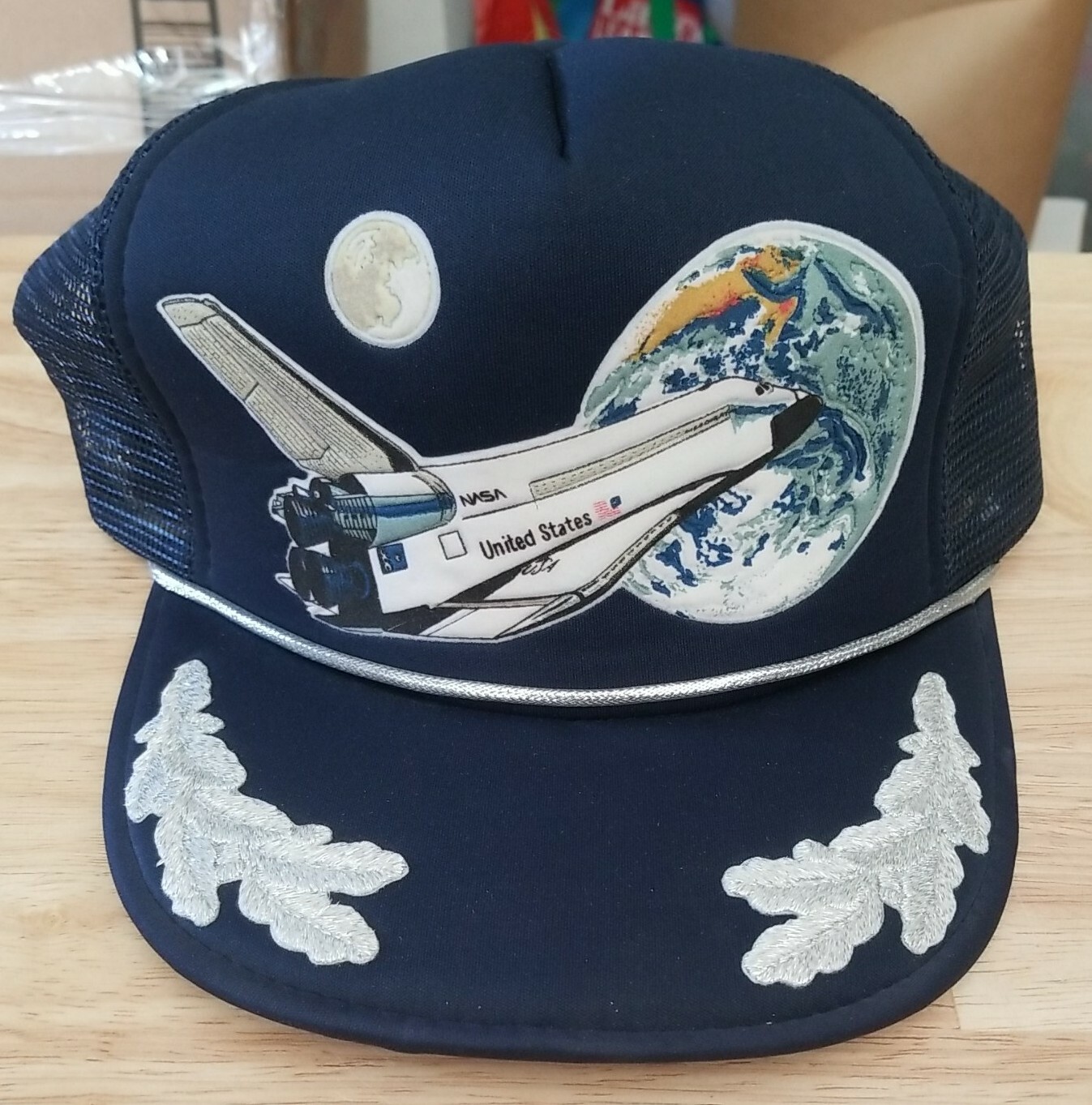 Trucker Cap NASA STS Space Shuttle Hat Mesh Orbit Space Astronaut 80s ...