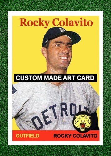 Rocky Colavito Detroit Tigers 2024 / 1958 Custom Made Baseball Art Card ...