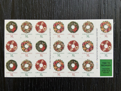US Sc# 3252e BOOKLET Of 20 Holiday WREATHS Stamps 32 Cent MNH | eBay