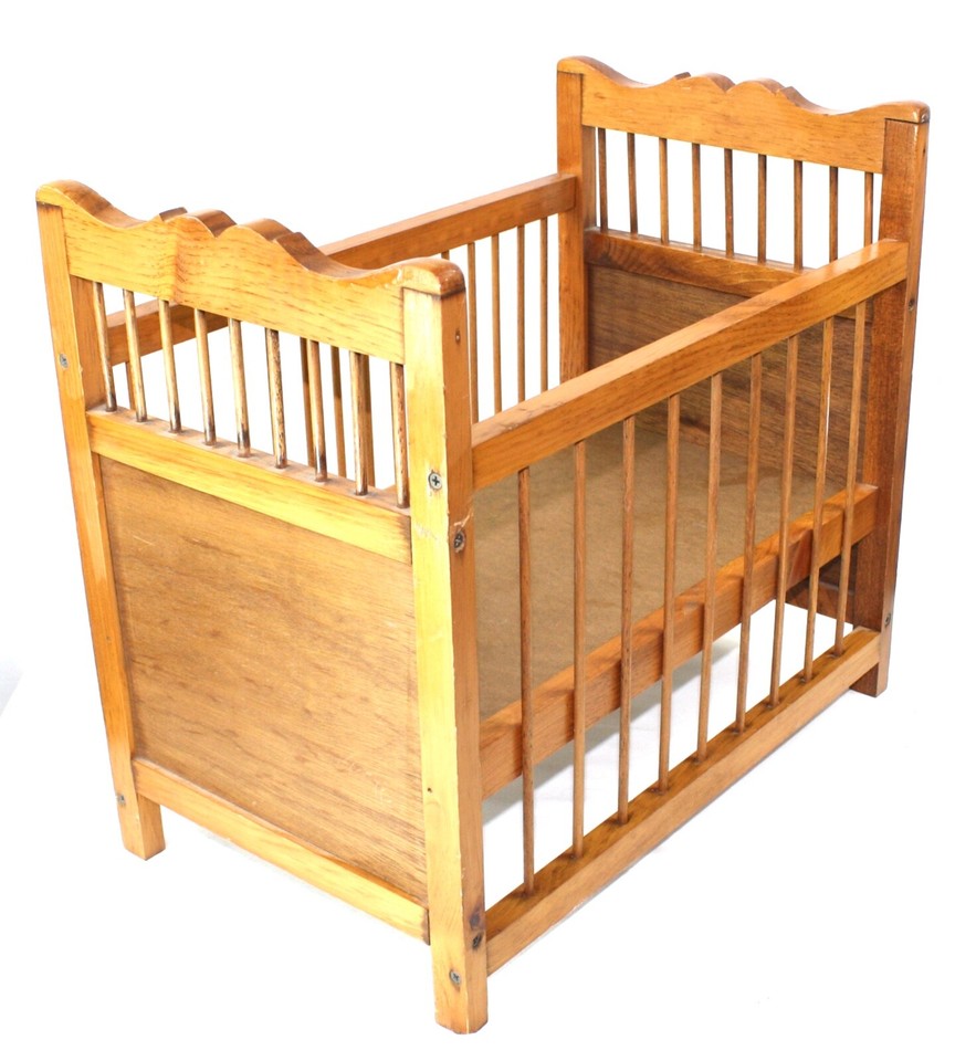 Hand Made Hand Crafted Wooden Pine Doll Crib For 15" Baby Doll | eBay