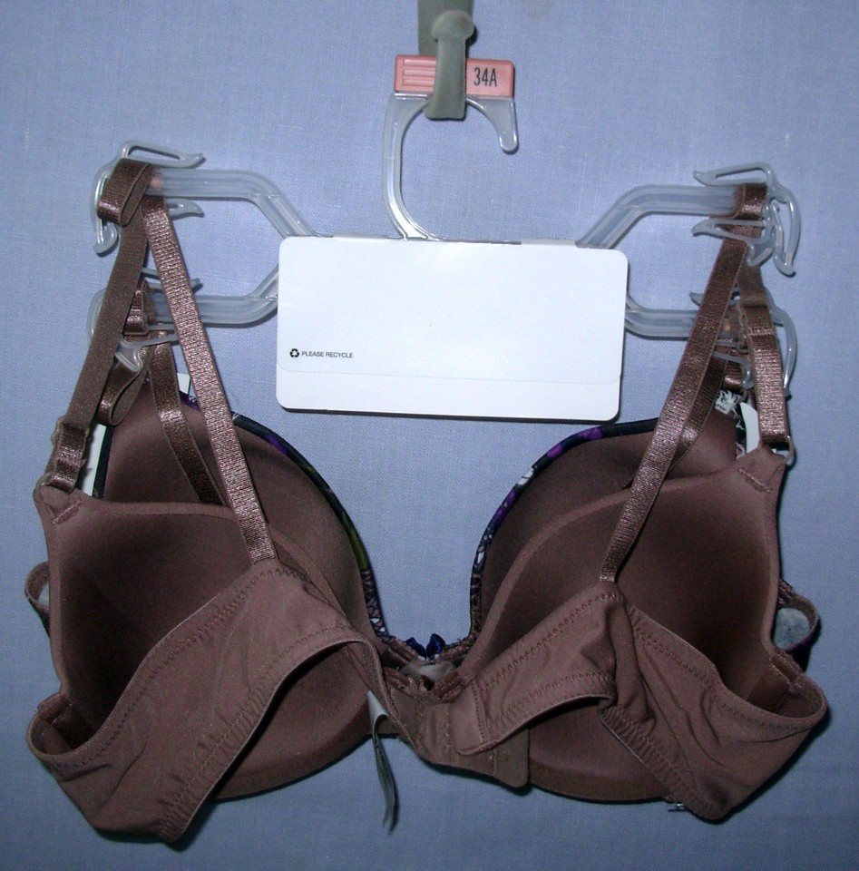 34A T-Shirt Bra Maidenform Inspirations 2 pack teeshirt Floral Brown 34 ...