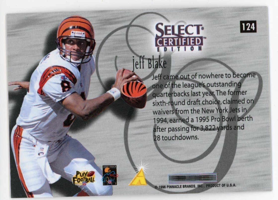 1996 Select Certified Edition - #124 Jeff Blake for sale online | eBay