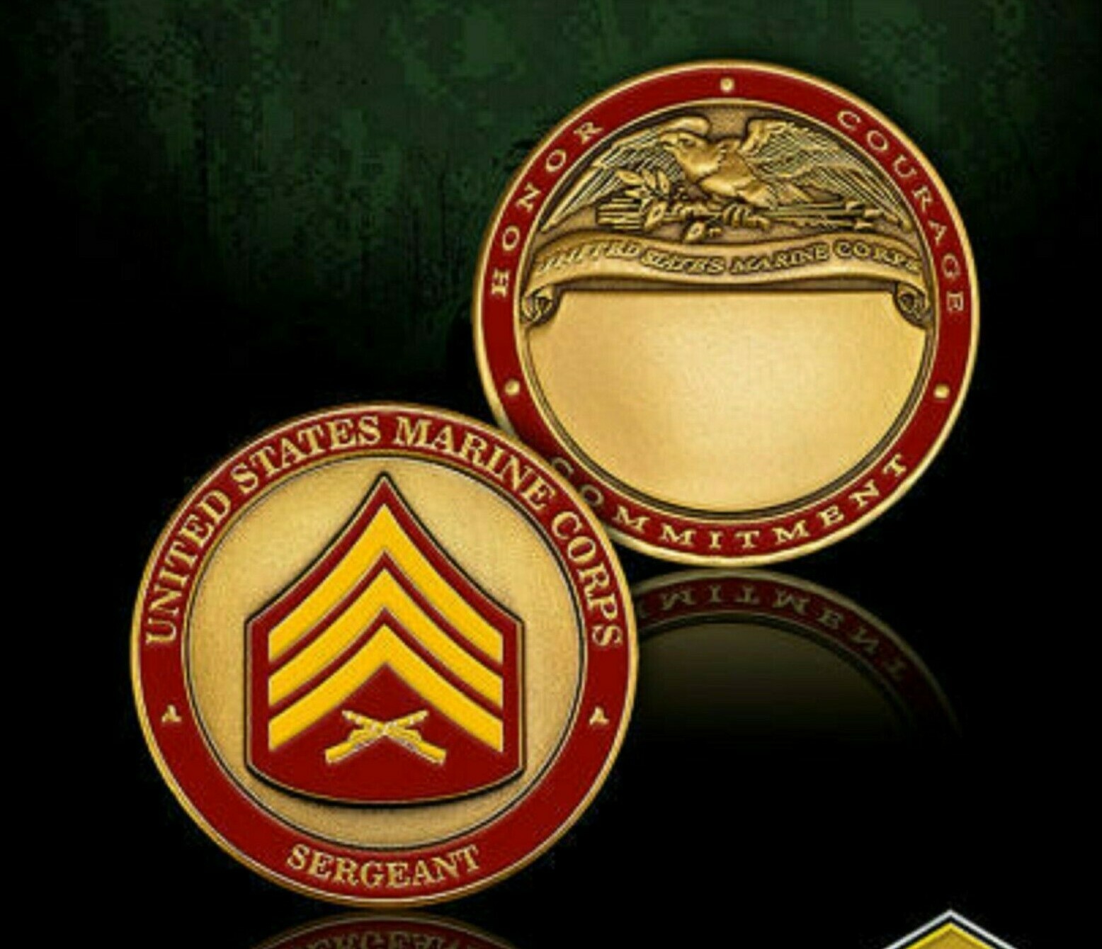 USMC MARINE CORPS SERGEANT ENGRAVABLE EGA 1.75" CHALLENGE COIN | eBay