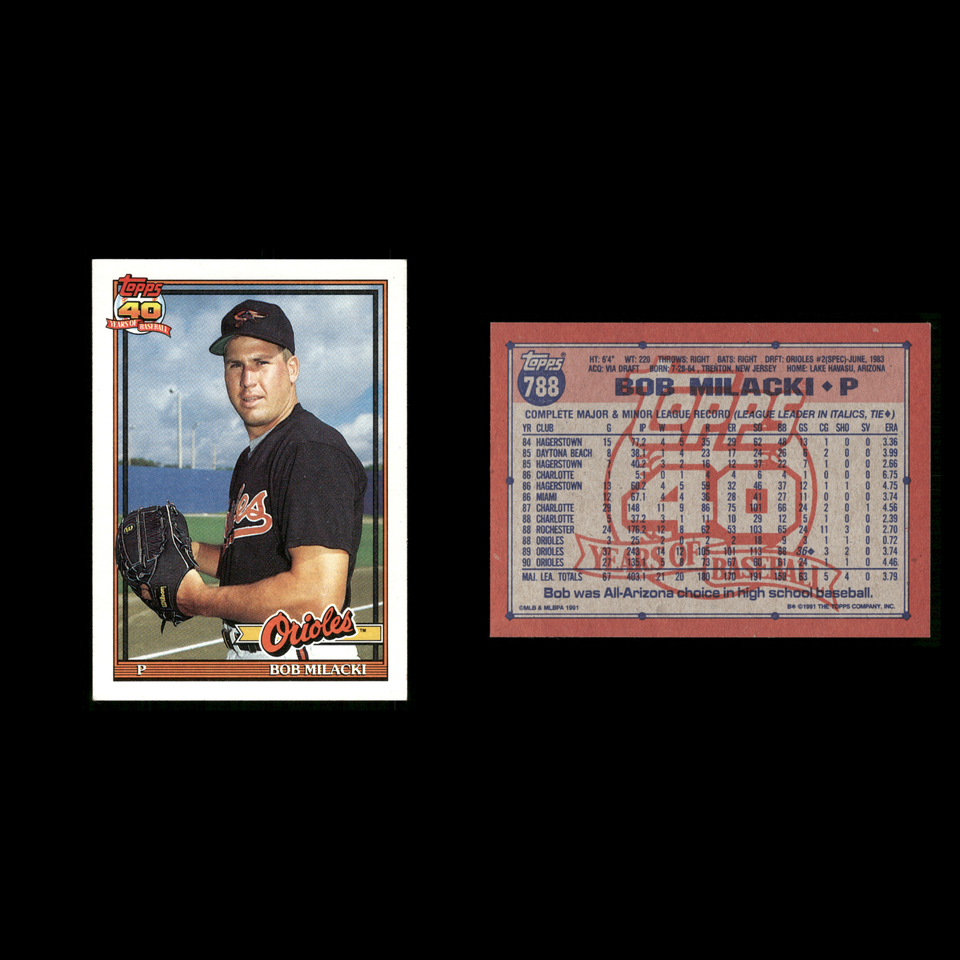 Bob Milacki #788 1991 Topps Baltimore Orioles Baseball Card MLB | eBay