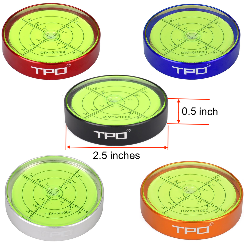 Horizontal Bubble Level 2.5 Inches Precision Bulls-eye Circular Bubble ...