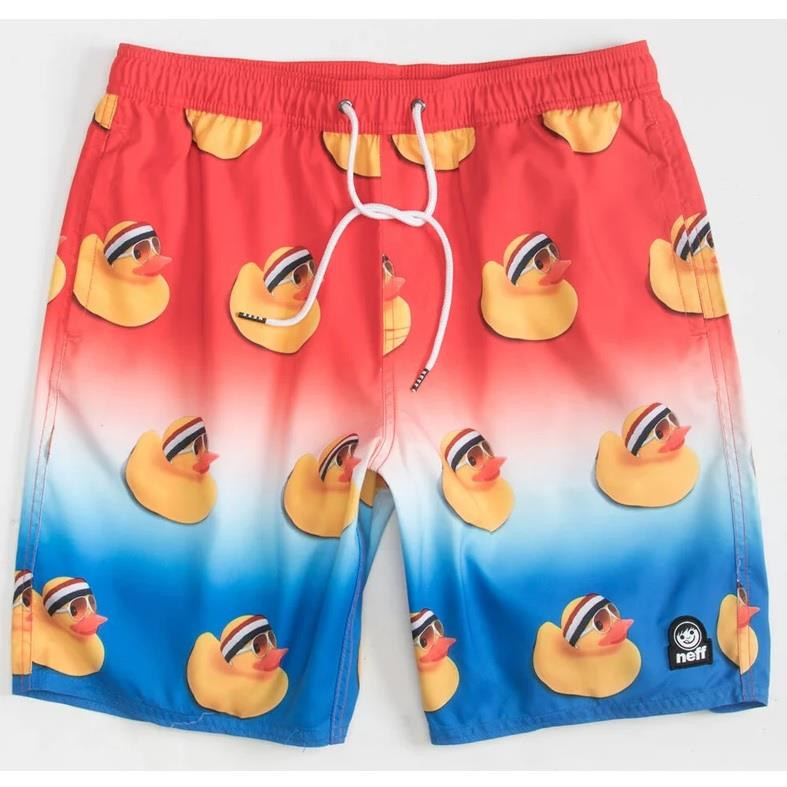 Mens NEFF Hot Tub Americana Rubber Ducky Boardshorts Swim Trunks Size ...