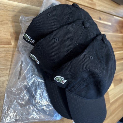 Lacoste Men’s Side Mini Croc Cotton Garbadine Cap One Size Black NWT | eBay