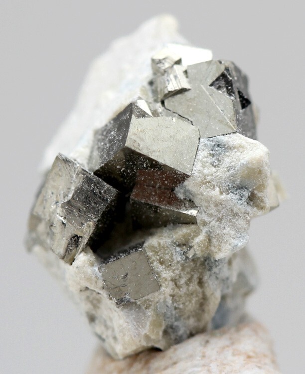 PYRITE CUBE IN MATRIX Specimen Crystal Cluster Mineral SPAIN w/ ID card ...