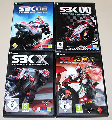 4 PC SPIELE SAMMLUNG - SBK 08 09 X 2011 MOTORRAD RENNEN SUPER BIKE ...