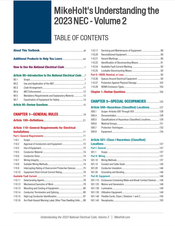 Mike Holt's 2023 Understanding the National Electrical Code Book ...