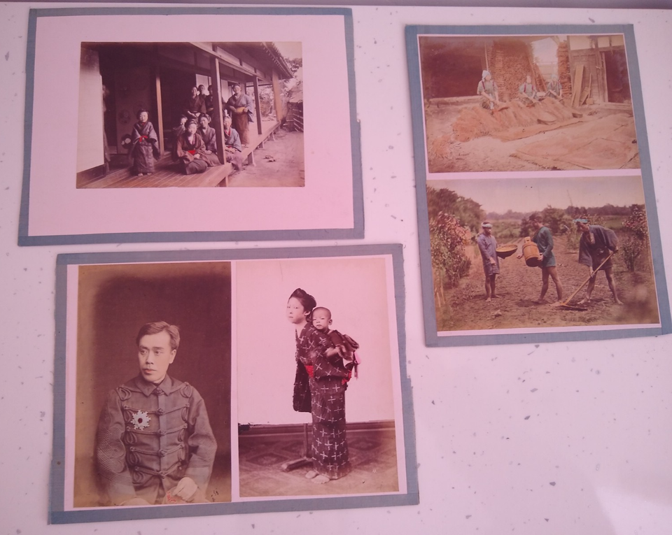 1880s - 1890s Lot of 9 Japan Geisha Boat Tinted Beato Hand Color ...