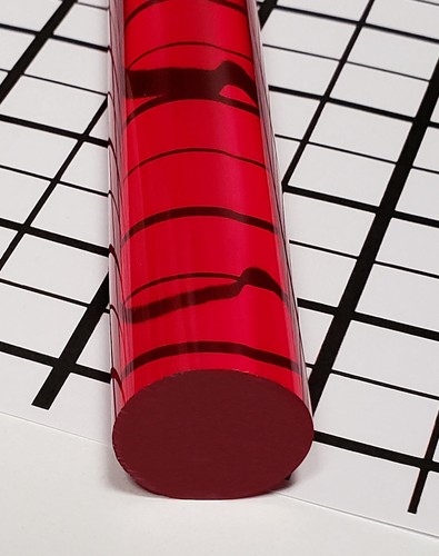 1 1/4” DIAMETER 12” INCH LONG RED CLEAR TRANSLUCENT ACRYLIC LUCITE ...
