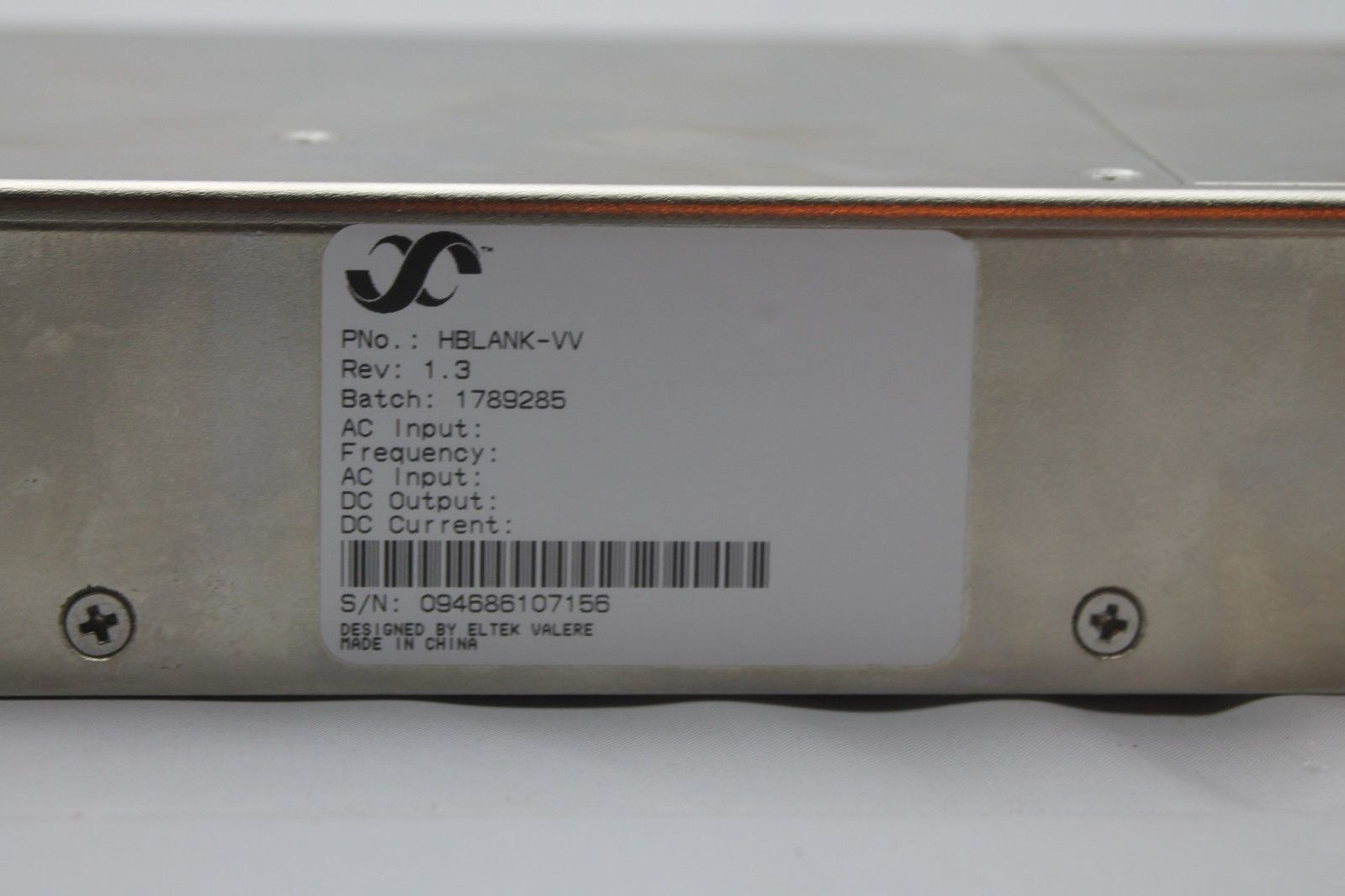 Eltek Valere HBLANK-VV BLANK H-RECTIFIER CHASSIS Rev 1.3 Batch 1789285 ...