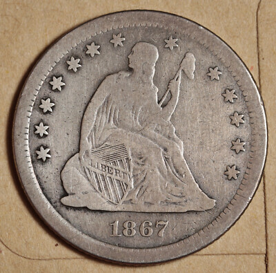 1867-s Seated Liberty Quarter. Fine. 197575 | eBay
