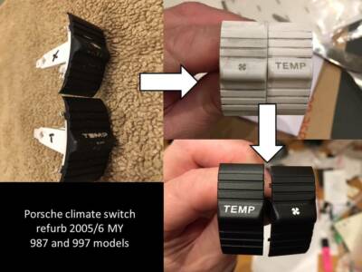 Porsche climate control switch refurb 987/997 - spray masks | eBay