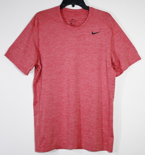 MEN'S SIZE XL NIKE DRI-FIT RED STATIC SWOOSH LOGO SHORT SLEEVE CREW ...