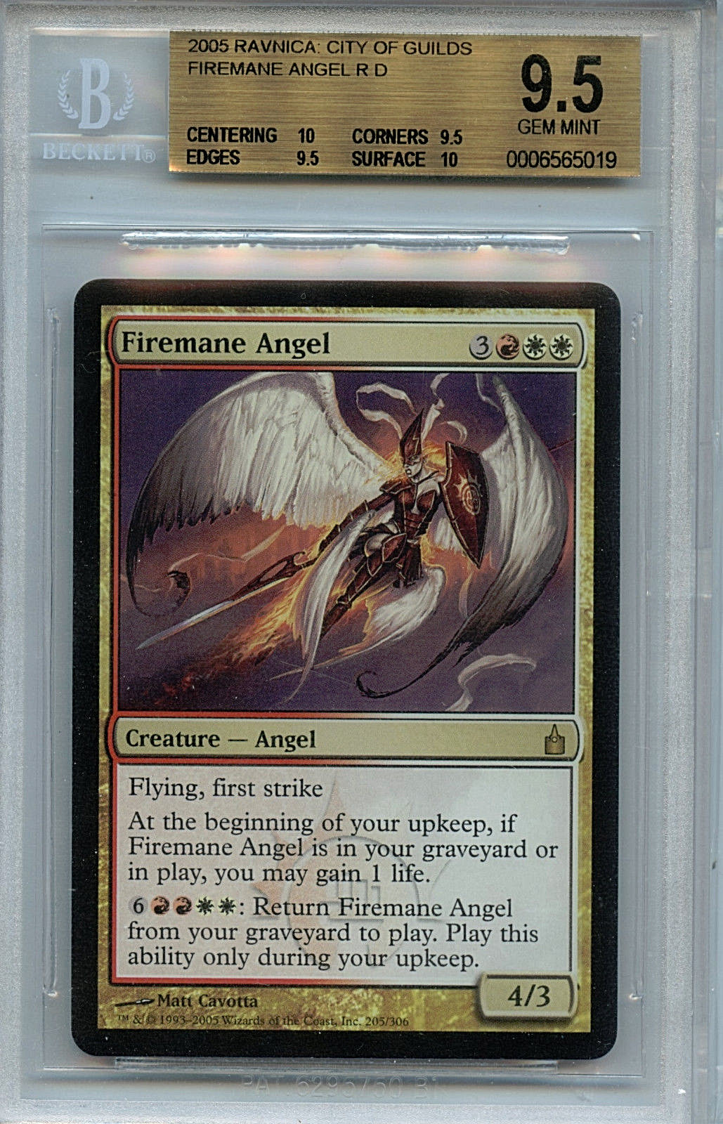 MTG Firemane Angel BGS 9.5 GM Ravnica City of Guilds Magic Card ...