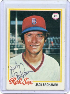 1978 TOPPS BASEBALL #416 JACK BROHAMER AUTOGRAPH, BOSTON RED SOX 110918 ...