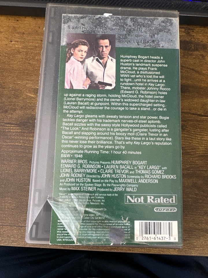 Key Largo (VHS, CUTBOX) Humphrey Bogart, Edward G. Robinson, Lauren ...