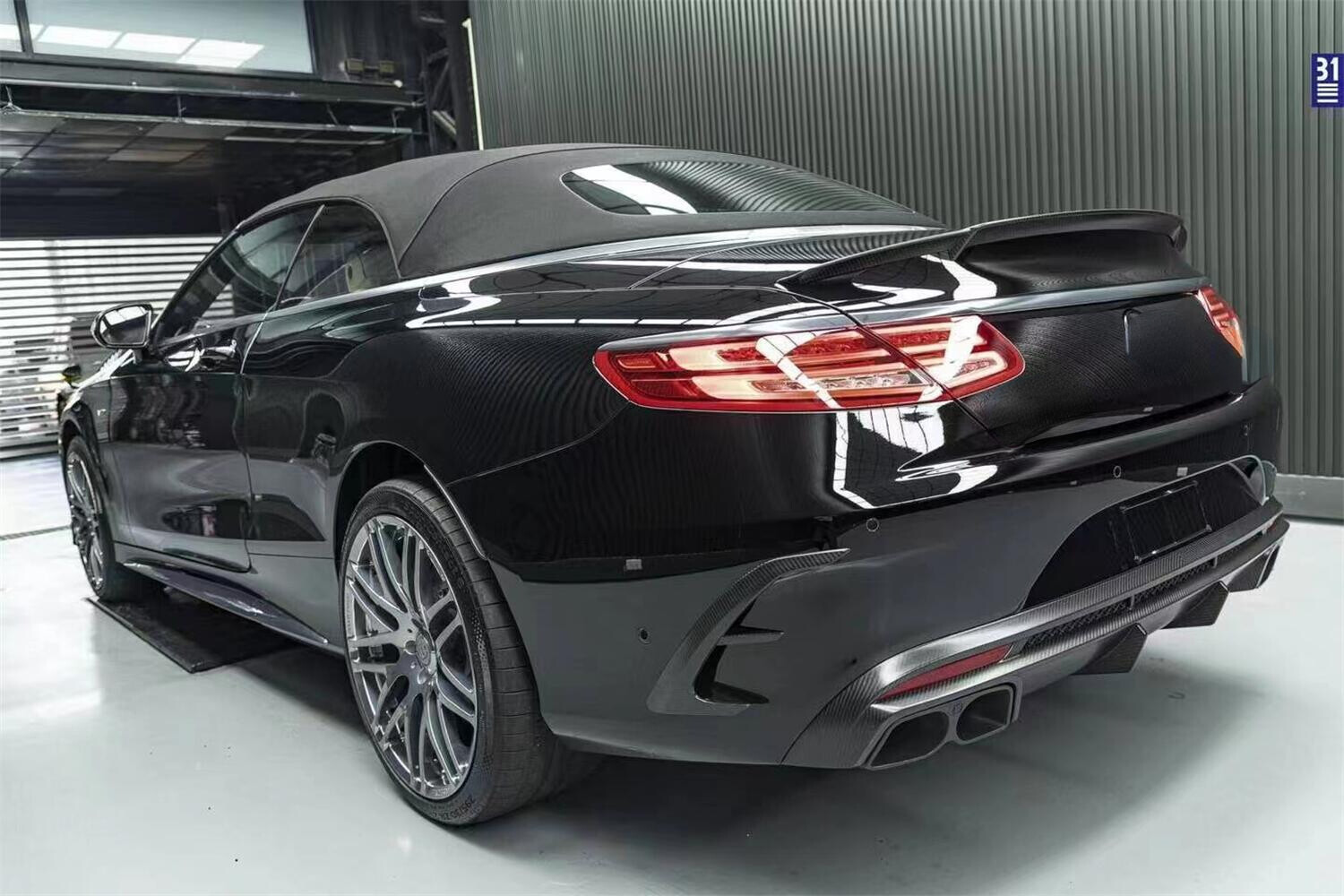 Carbon Fibre Black Rear Diffuser Fit S Class W217 C217 S63 AMG Coupe Bs ...