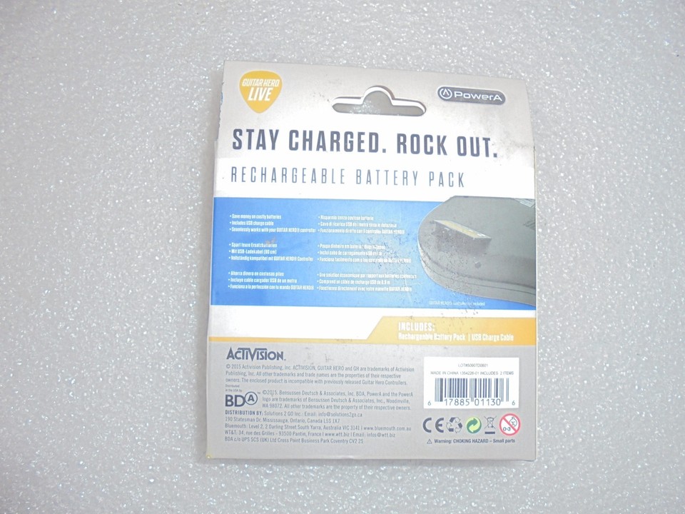 Power A PowerA Rechargeable Guitar Power Battery Pack Guitar Hero Live ...