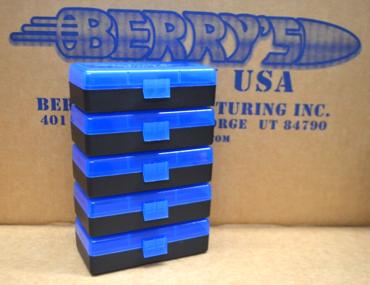 (5) 9mm / .380 ACP MAG 50 ROUND PLASTIC AMMO BOXES (BLUE COLOR) | eBay