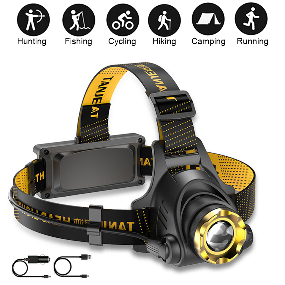 12000000lm USB Rechargeable Headlight Head Torch Lamp Flashlight LED ...