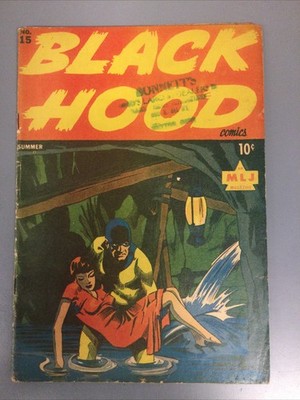 BLACK HOOD COMICS #15 1945 MLJ MAGAZINE EVERETT RAYMOND KINSTLER COVER ...