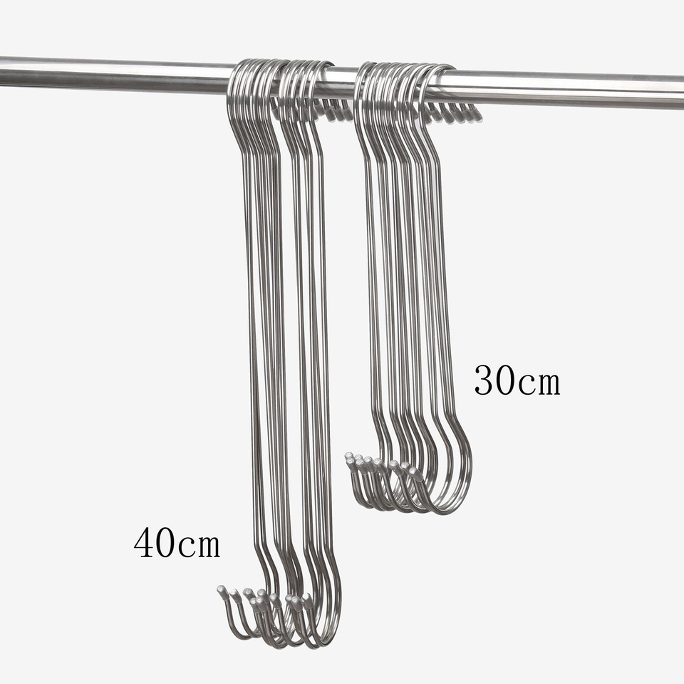 30CM /12 Pcs Stainless Steel S Hooks Large S Shape Heavy Duty hooks for ...