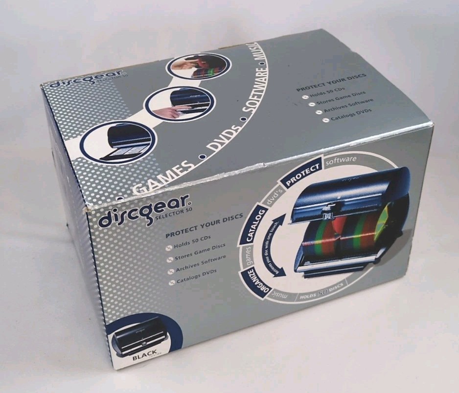Discgear Selector 50 Black CDs DVD Games Organizer Holder Protector ...